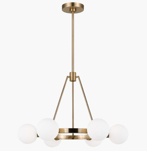 3161606-848 - Seagull Lighting Clybourn Satin Brass Six Light Chandeli ...